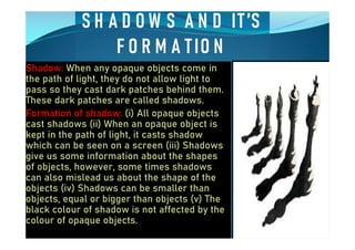 Lights & Shadows presentation for school kids | PDF