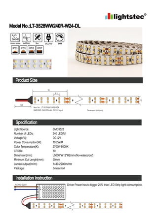 Lightstec led strip light 3528 240-dl | PDF