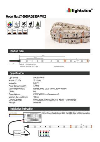 Lightstec led strip light 5050 30-rgb | PDF