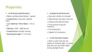 Light Transmitting concrete | PPTX
