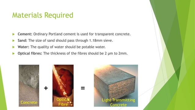 Light Transmitting concrete | PPTX | Physics | Science