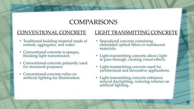 LIGHT TRANSMITTING CONCRETE.pptx nefind fjiij | PPT