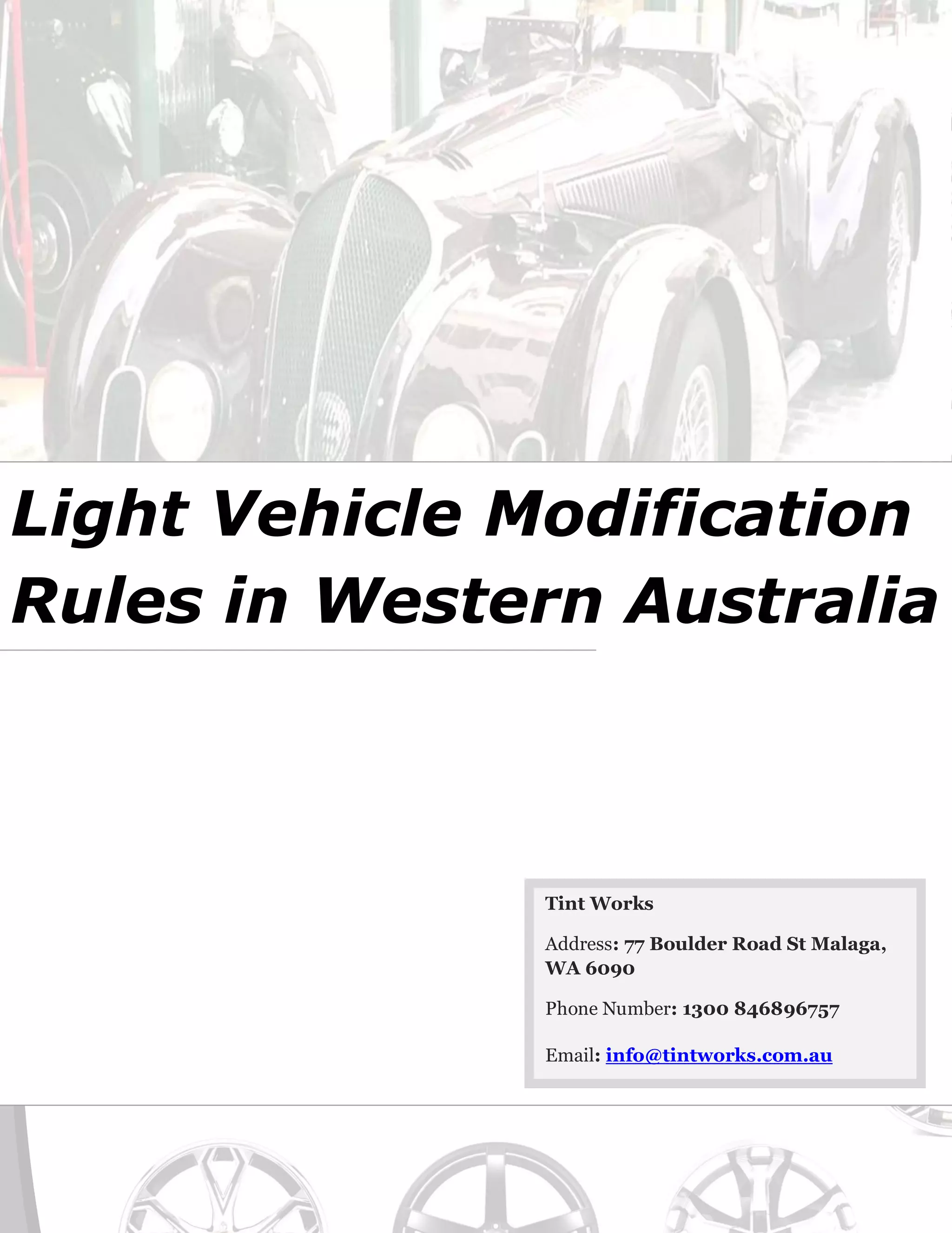 Light vehicle modification rules in western australia | PDF