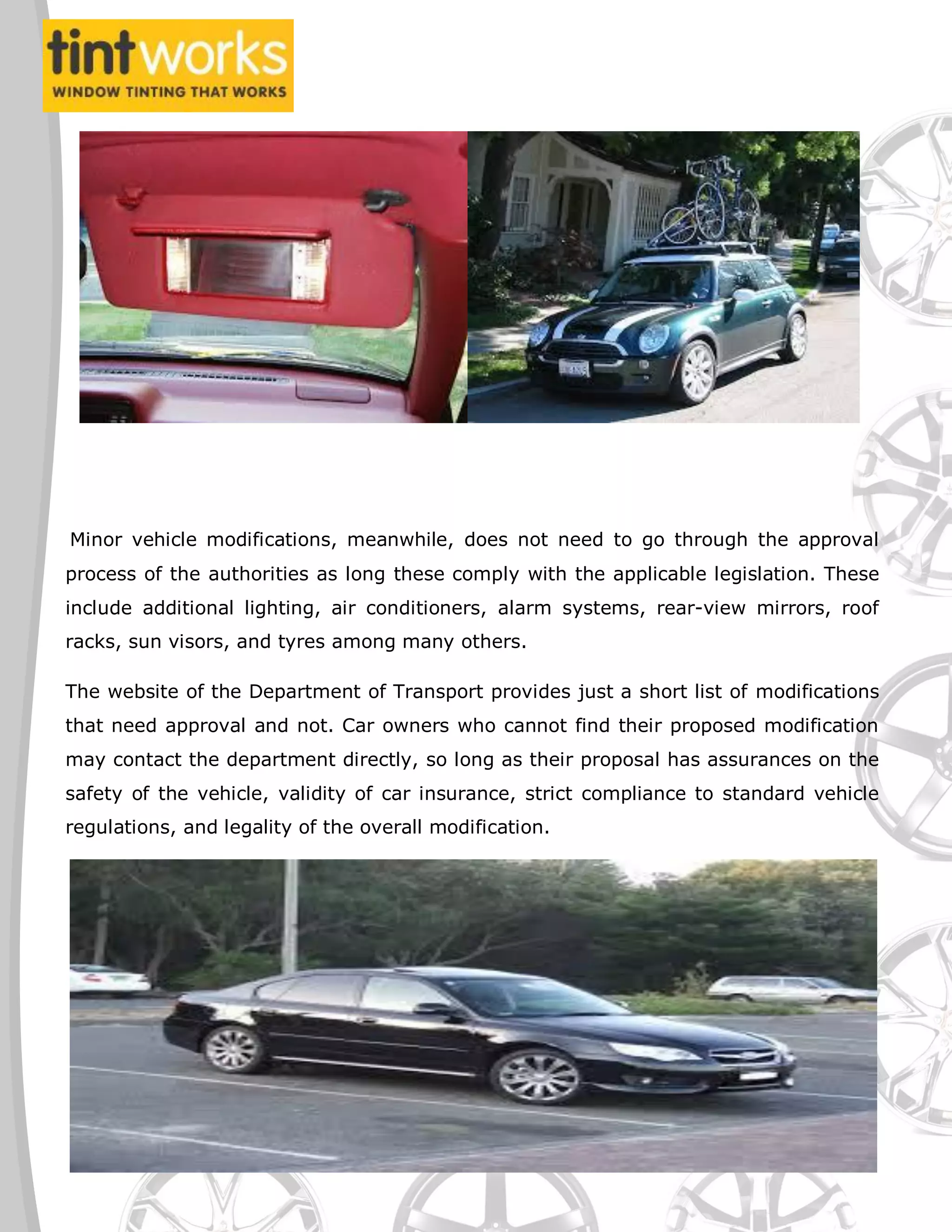 Light vehicle modification rules in western australia | PDF