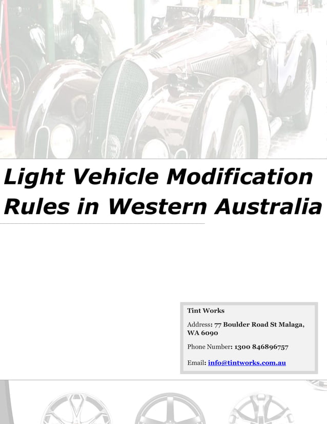 Light vehicle modification rules in western australia | PDF