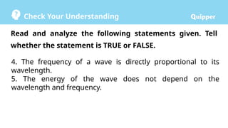 LIGHT WAVES from QUIPPER PHYSICS GRADE 7 | PPTX