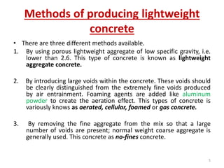 Lightweight aggregate concrete ppt | PPTX