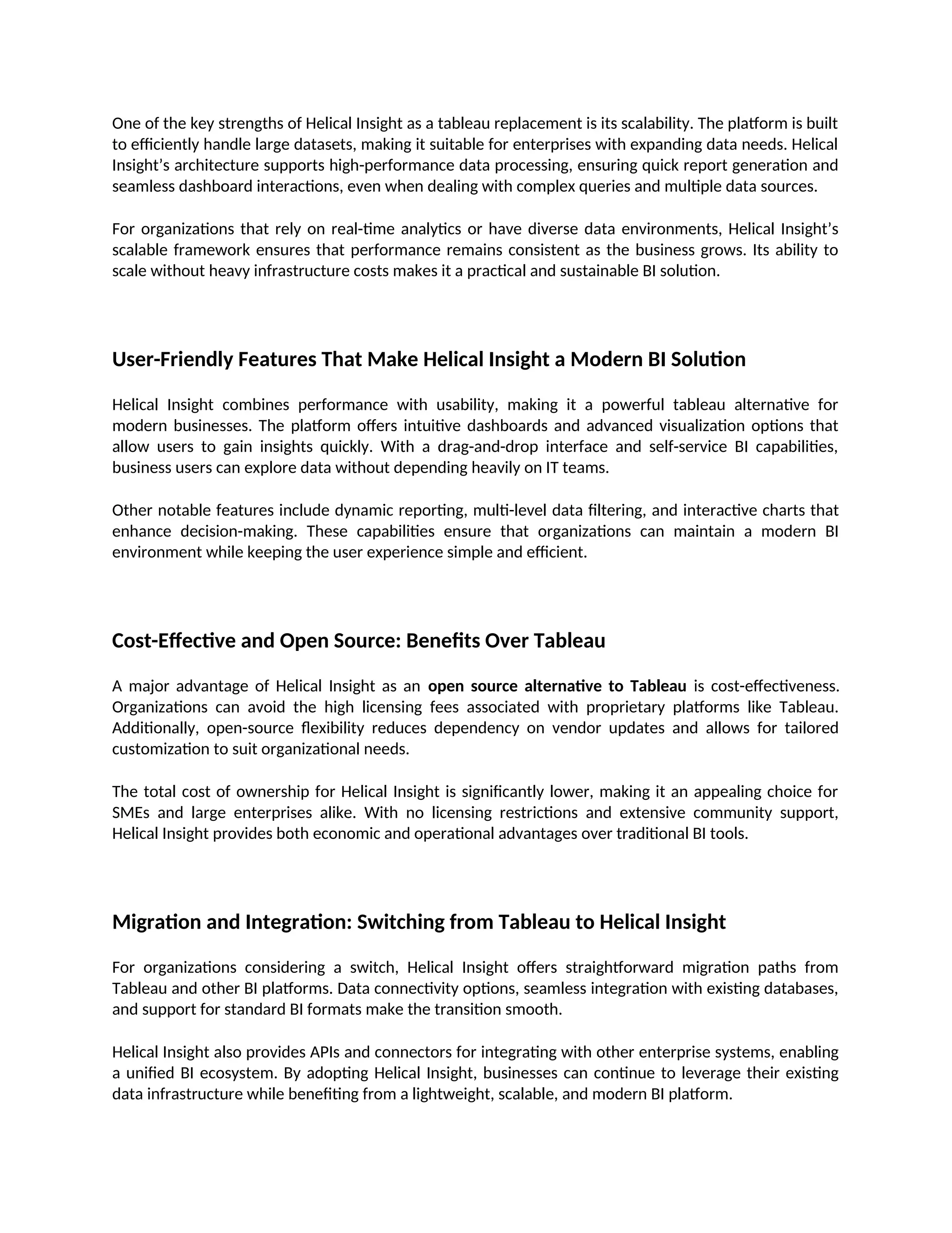 Lightweight and Scalable Tableau Replacement Helical Insight for Modern ...