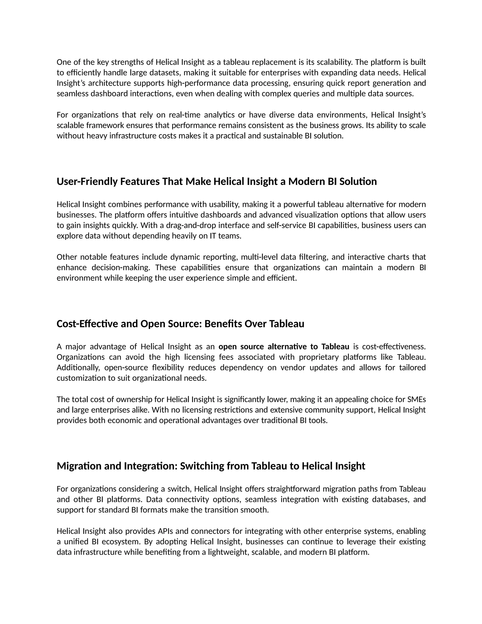 Lightweight and Scalable Tableau Replacement Helical Insight for Modern ...