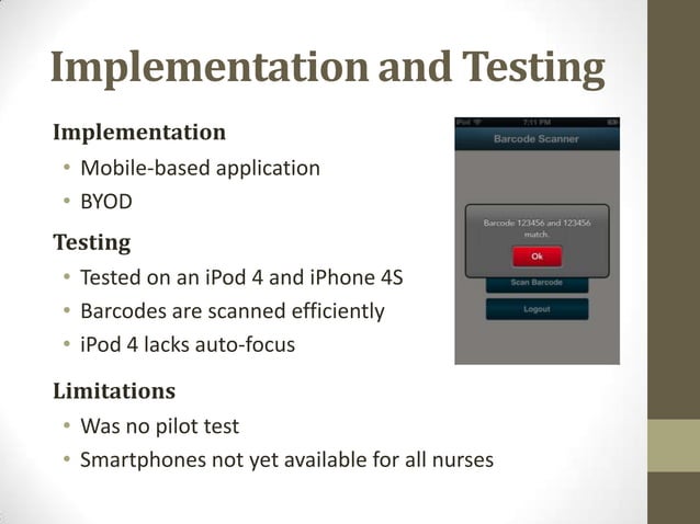 A Lightweight Approach to Barcode Medication Administration | PPTX