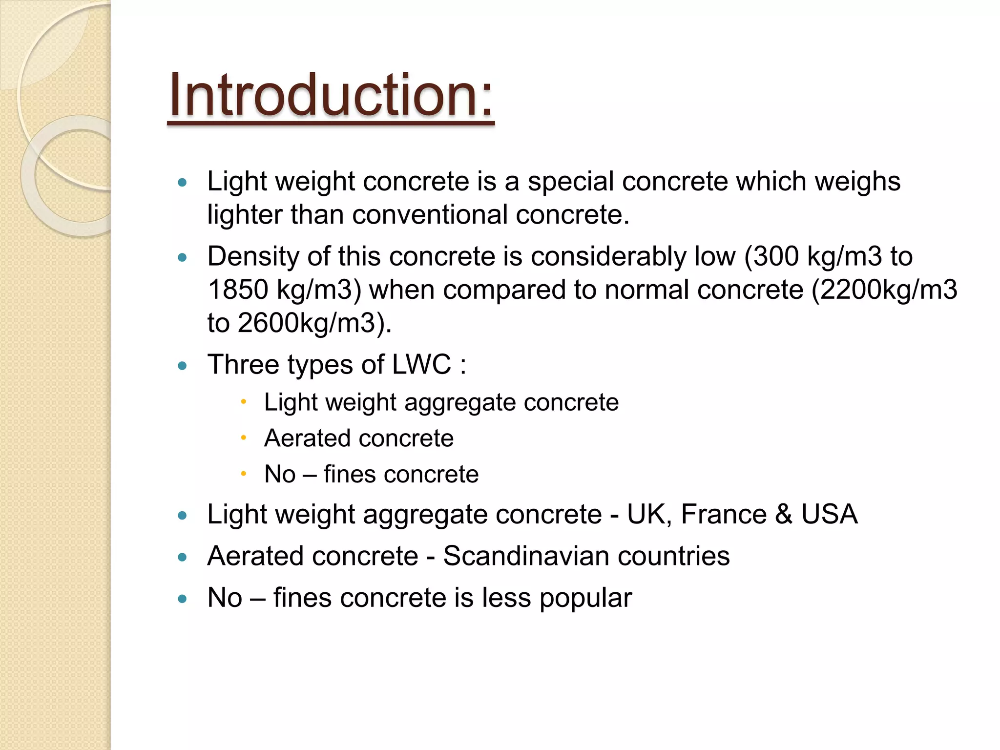Light weight concrete | PPTX