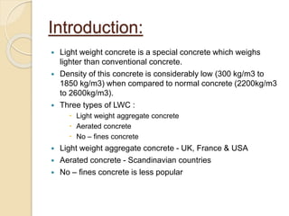 Light weight concrete | PPTX