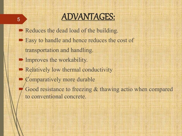 Light weight concrete | PPTX | Civil Engineering Industry | Industries