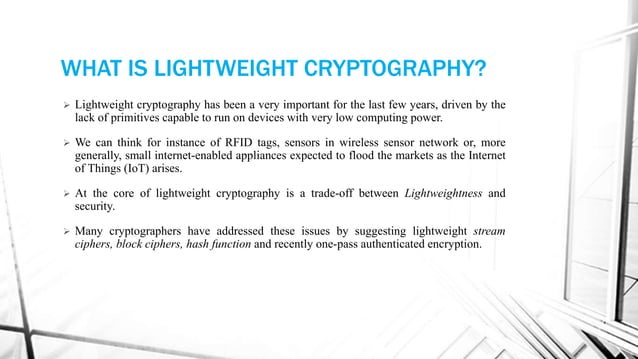 Lightweight cryptography | PPTX | Information and Network Security ...