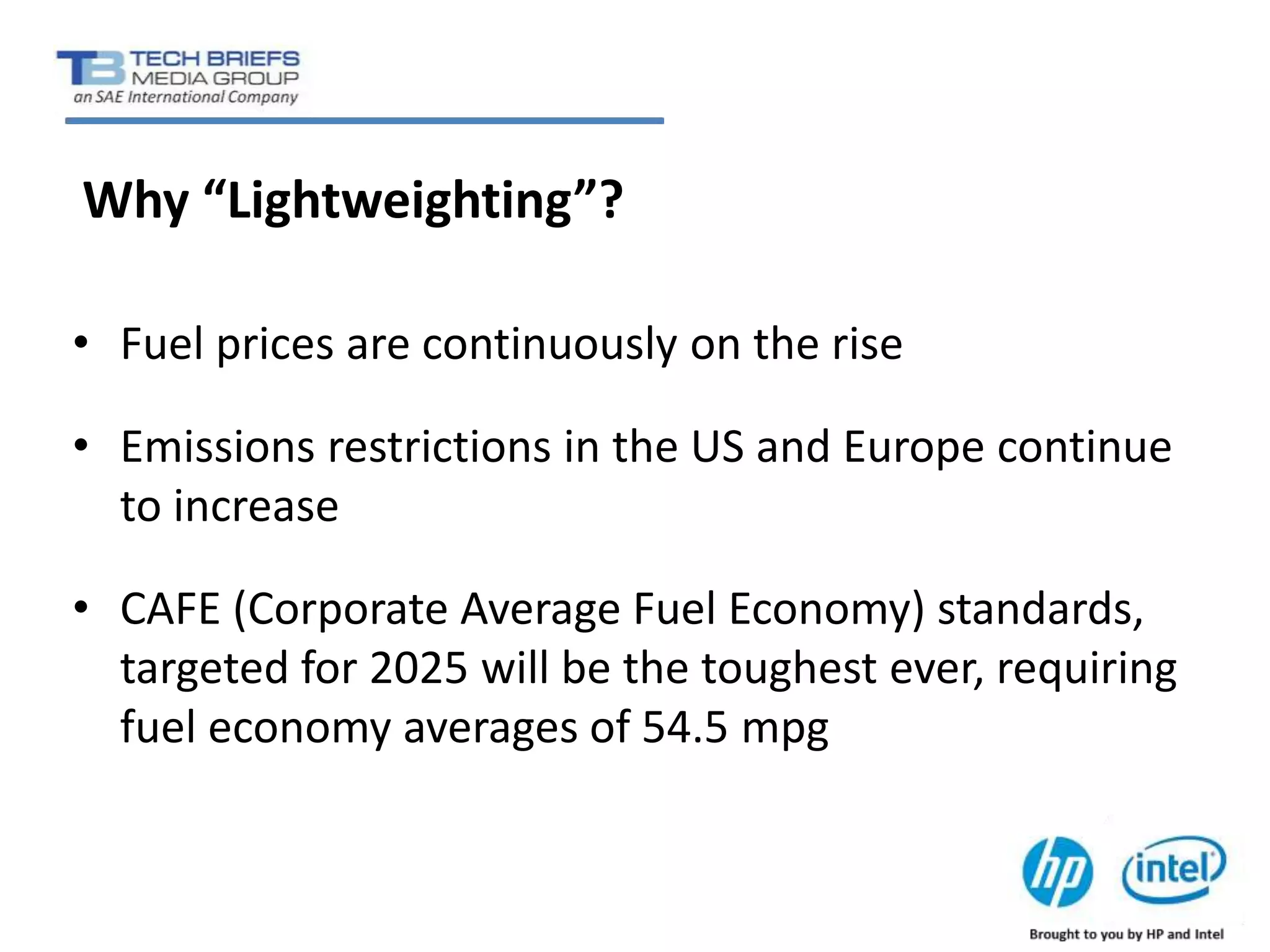 Lightweighting Automobiles | PPTX