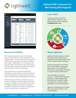 Lightwell B2B Framework for IBM Sterling B2B Integrator | PDF