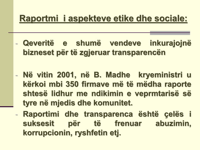 Raportimi dhe auditimi etik e social | PPT | Free Download