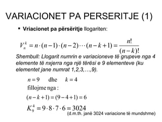 Ligjerata 10 permutacionet, kombinacionet, variacionet | PPT