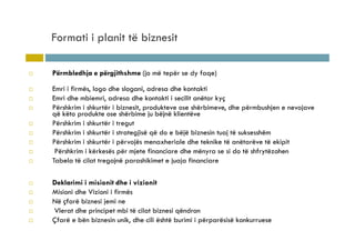 Plani i Biznesit | PDF