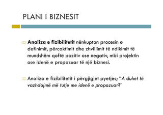 Plani i Biznesit | PDF