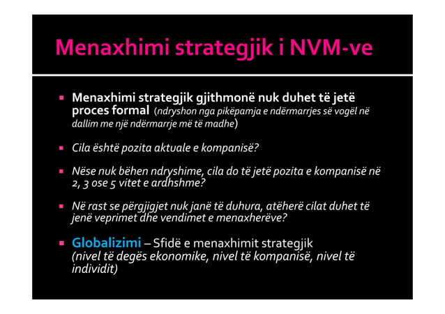 Menaxhimi Strategjik i NVM-ve | PDF