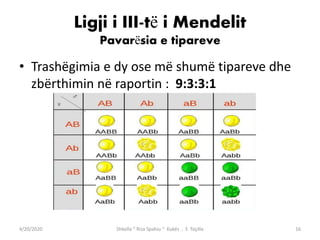 Ligjet e mendelit , Zbulimi i trashegimise | PPTX