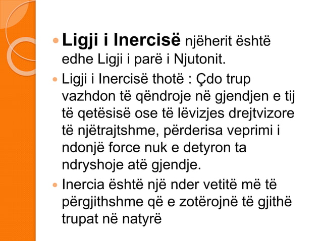 Ligji i inercis Agreta Pnishi | PPTX
