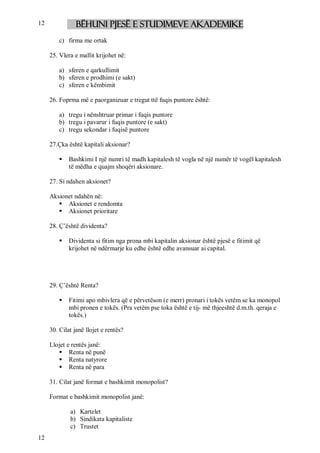 Përgatitje për provim pranues në Fakultetin Ekonomik | PDF
