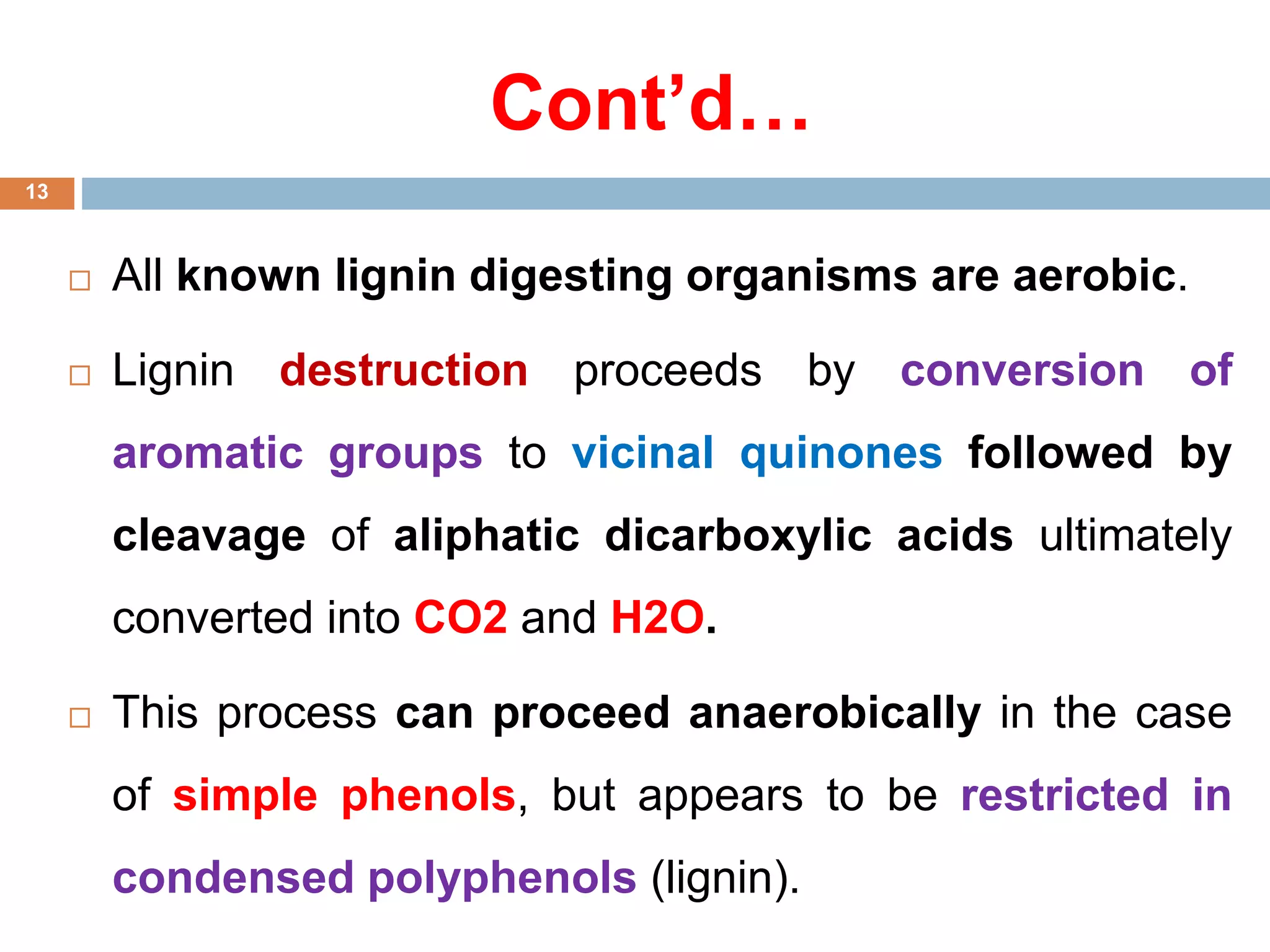 Composition and degradation of lignin | PPT