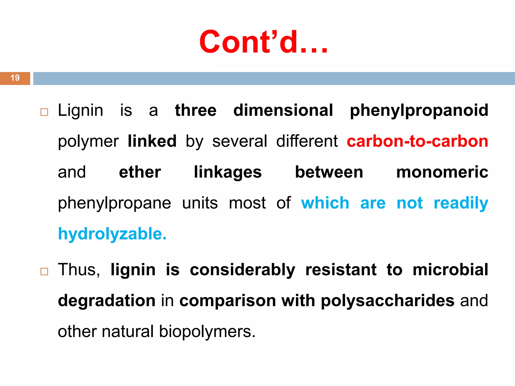 Composition and degradation of lignin | PPT