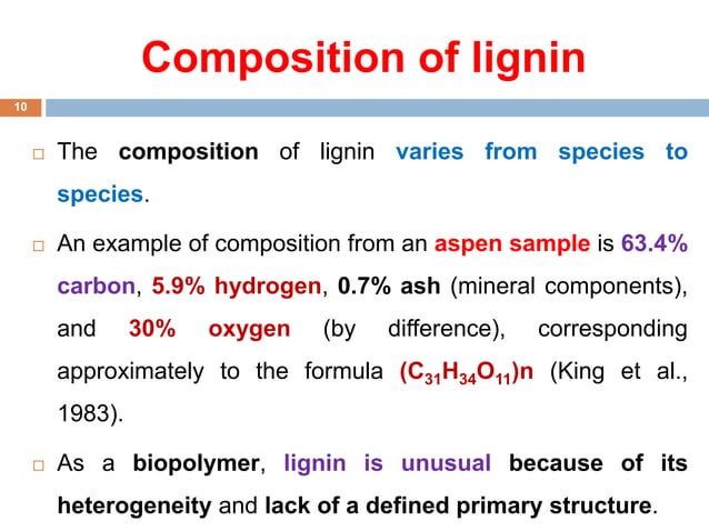 Composition and degradation of lignin | PPT | Chemistry | Science
