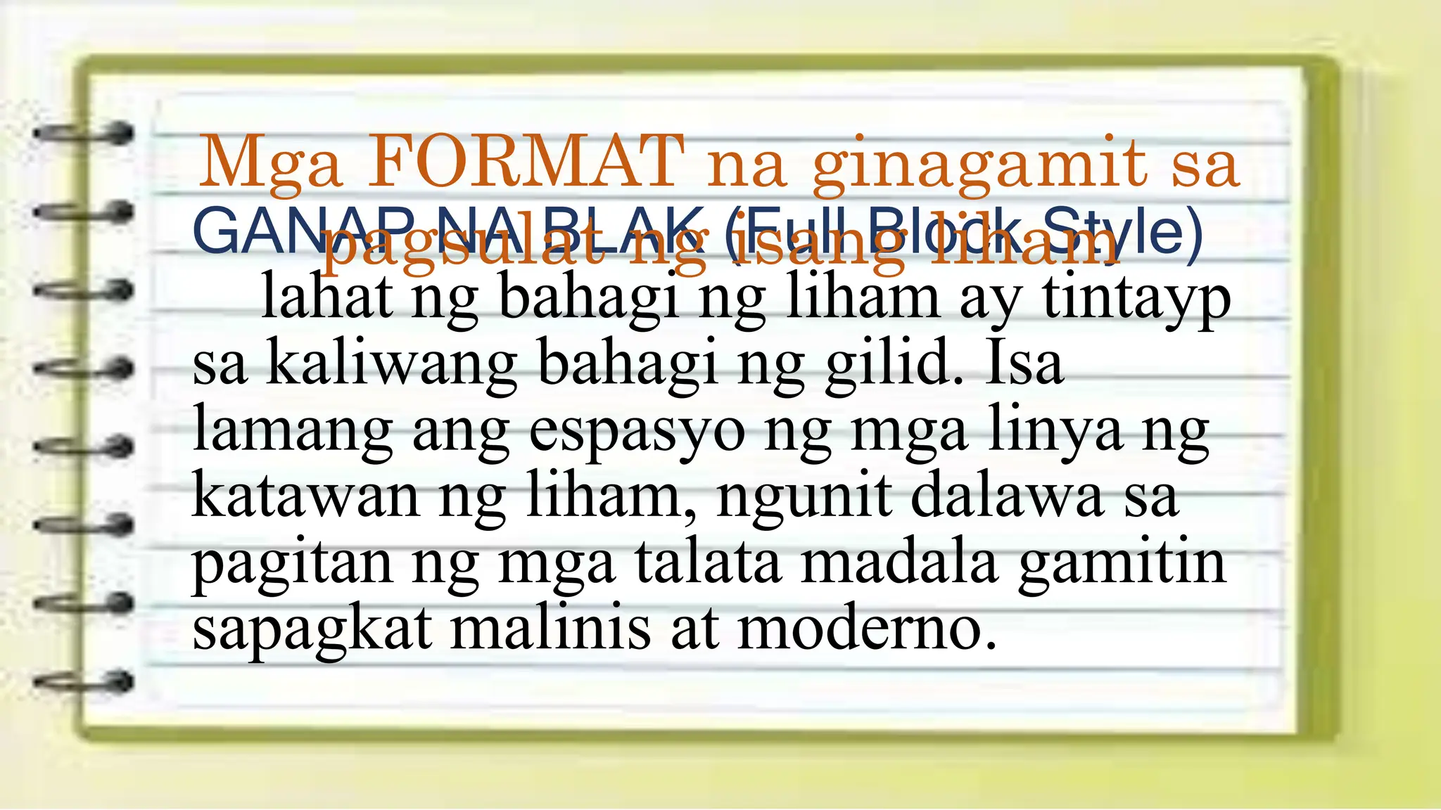 liham-pangnegosyo FILIPINO SA PILING LARANG | PPTX
