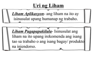 Liham-Pangnegosyo Filipino sa PIling Larang Tech Voc-ppt.ppt