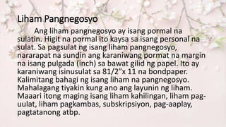Liham pang negosyo (GAabay sa Pagsulat ng isang liham pang negosyo ...