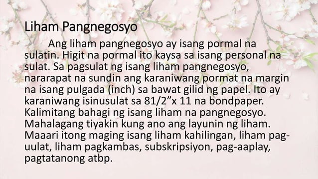 Liham pang negosyo (GAabay sa Pagsulat ng isang liham pang negosyo ...