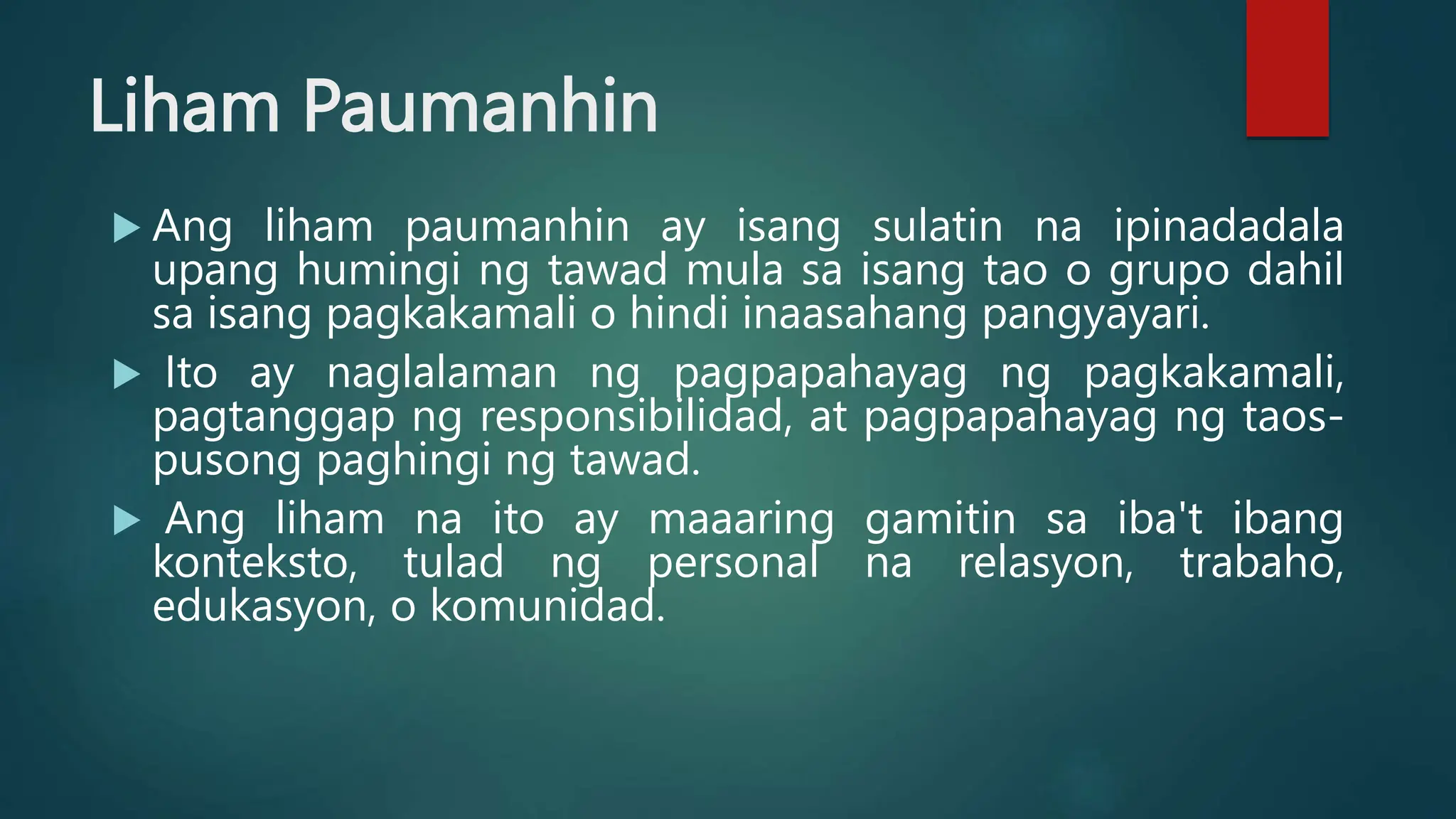 Liham Paumanhin (Ginagamit upang Hming ng Tawad).pptx