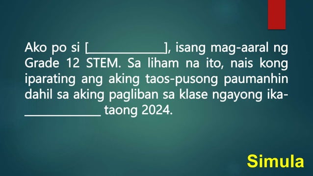 Liham Paumanhin (Ginagamit upang Hming ng Tawad).pptx