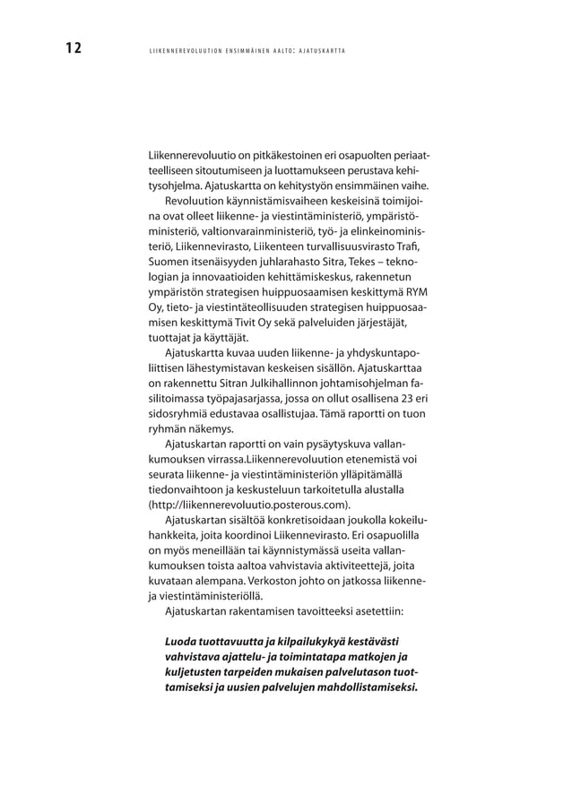 Liikennerevoluutio 2011 ajatuskartta | PDF