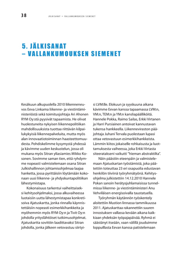 Liikennerevoluutio 2011 ajatuskartta | PDF