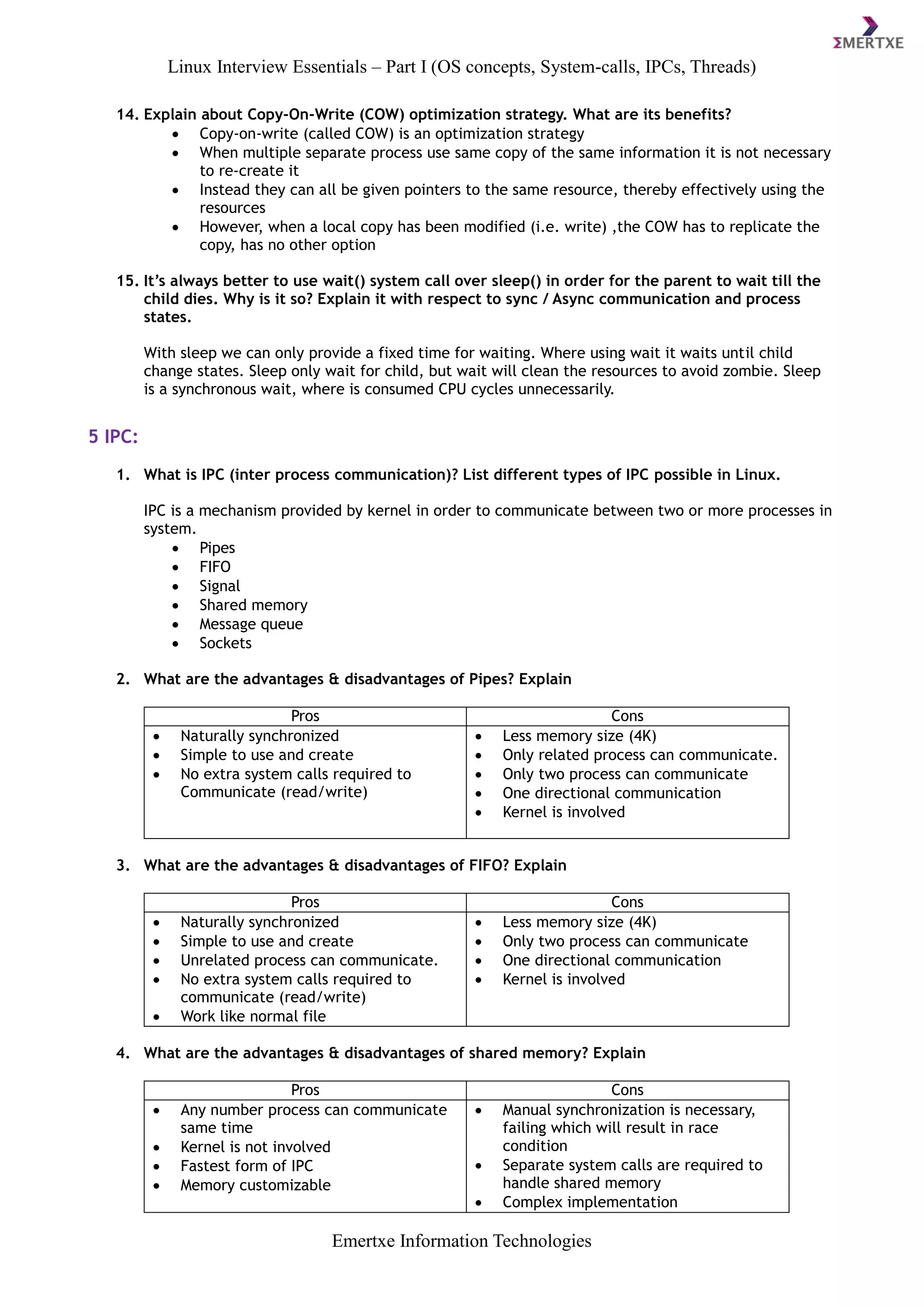 Linux Internals - Interview essentials - 1.0 | PDF