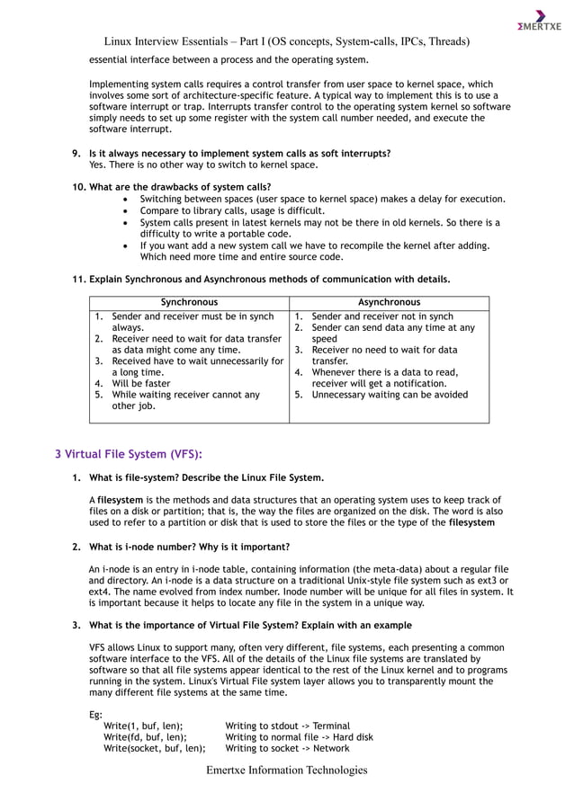 Linux Internals - Interview essentials - 1.0 | PDF | Operating Systems | Computer Software and ...