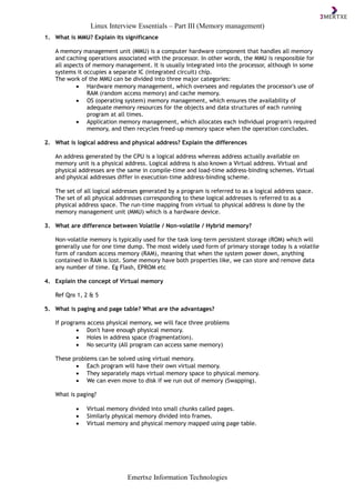 Linux Internals - Interview essentials 3.0 | PDF | Operating Systems | Computer Software and ...