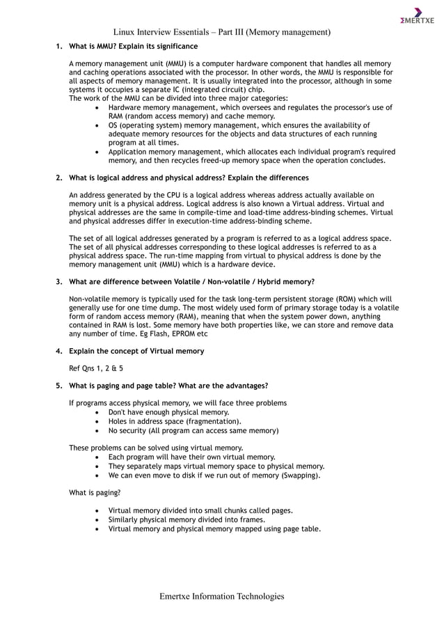Linux Internals - Interview essentials 3.0 | PDF