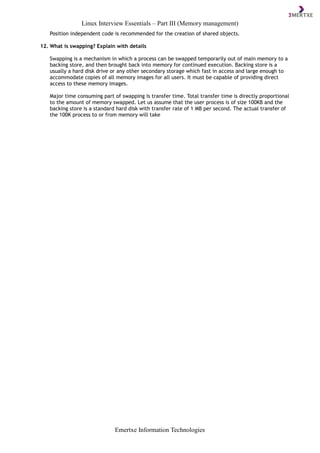 Linux Internals - Interview essentials 3.0 | PDF | Operating Systems | Computer Software and ...