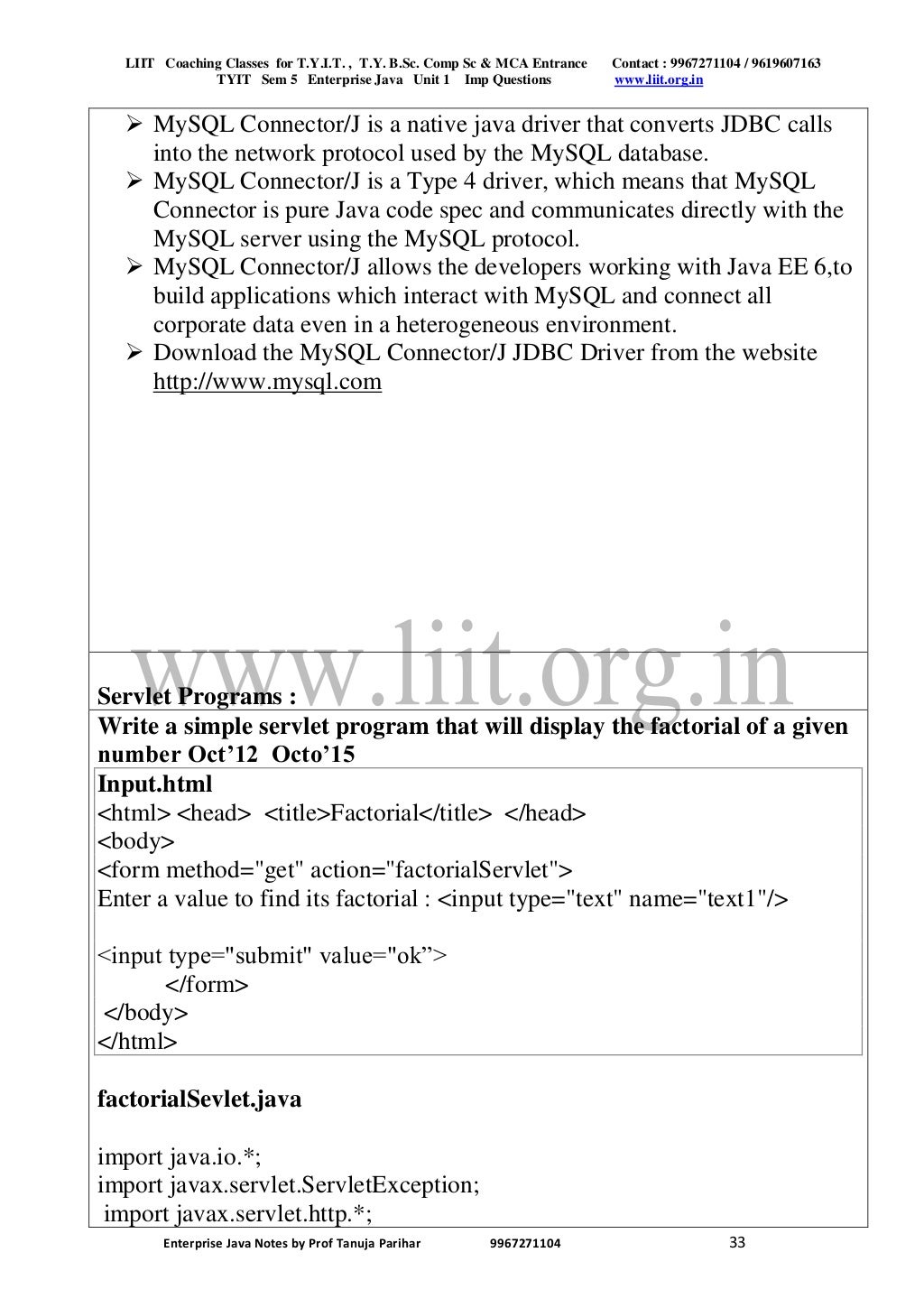 Liit tyit sem 5 enterprise java unit 1 notes 2018