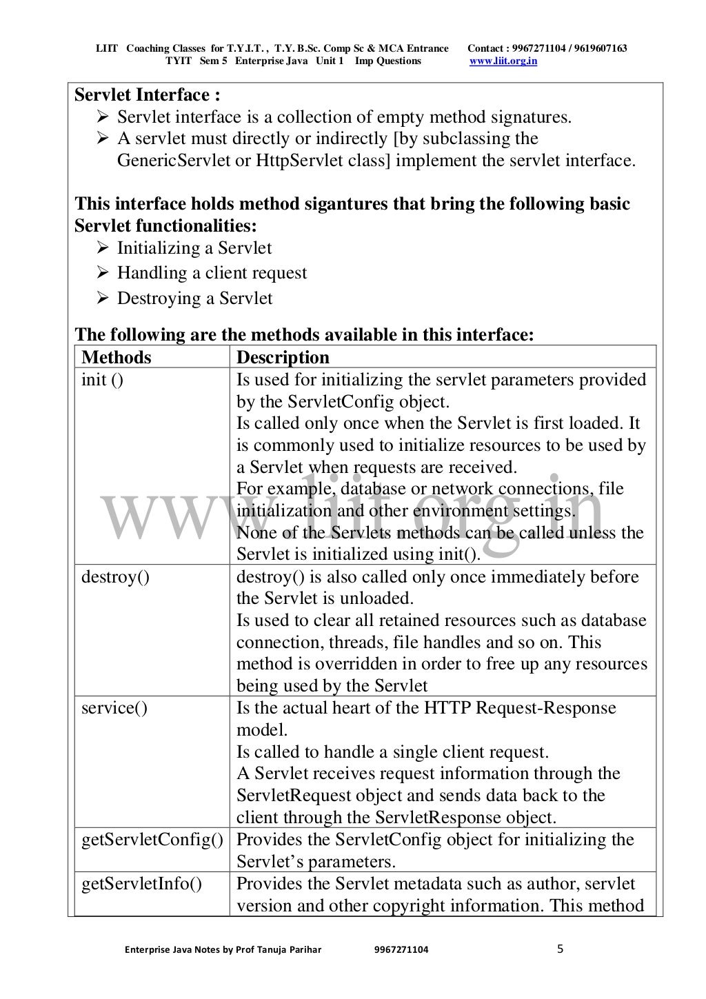 Liit Tyit Sem 5 Enterprise Java Unit 1 Notes 2018