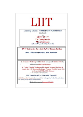 Liit tyit sem 5 enterprise java unit 5 important questins with ...