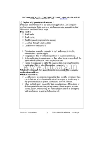 Liit tyit sem 5 enterprise java unit 5 important questins with ...