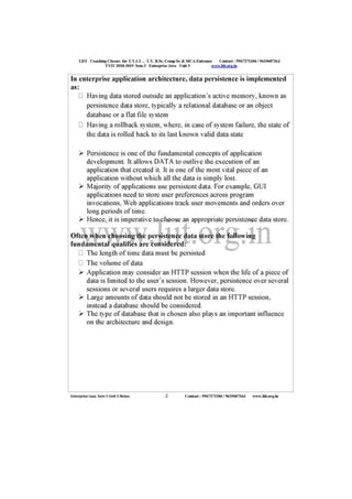 Liit tyit sem 5 enterprise java unit 5 important questins with ...
