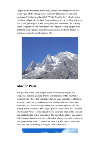 Lijiang yulong snow mountain scenic area | PDF